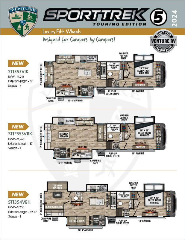 SportTrek Touring Edition Luxury Fifth Wheels | Venture RV